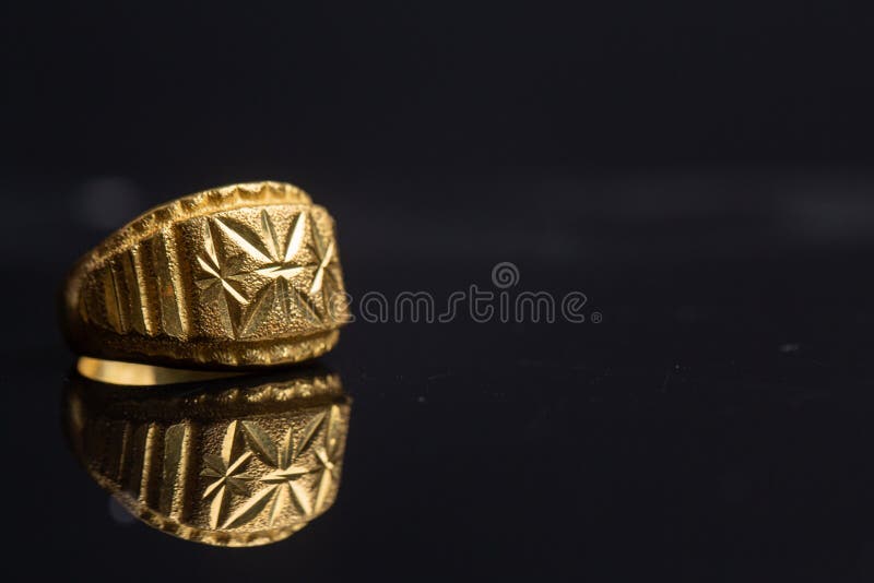 Beautiful Patterned Gold Ring, Thai Style Stock Image - Image of ...