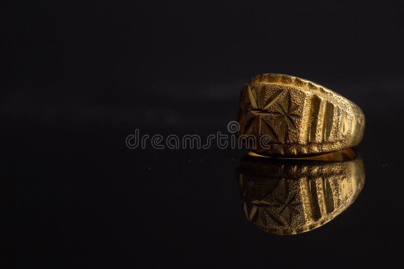Beautiful Patterned Gold Ring, Thai Style Stock Image - Image of luxury ...