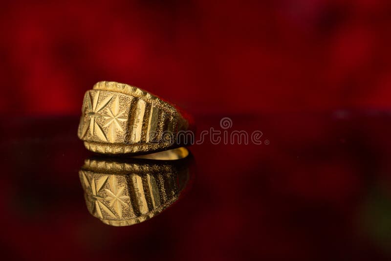 Beautiful Patterned Gold Ring, Thai Style Stock Photo - Image of ...