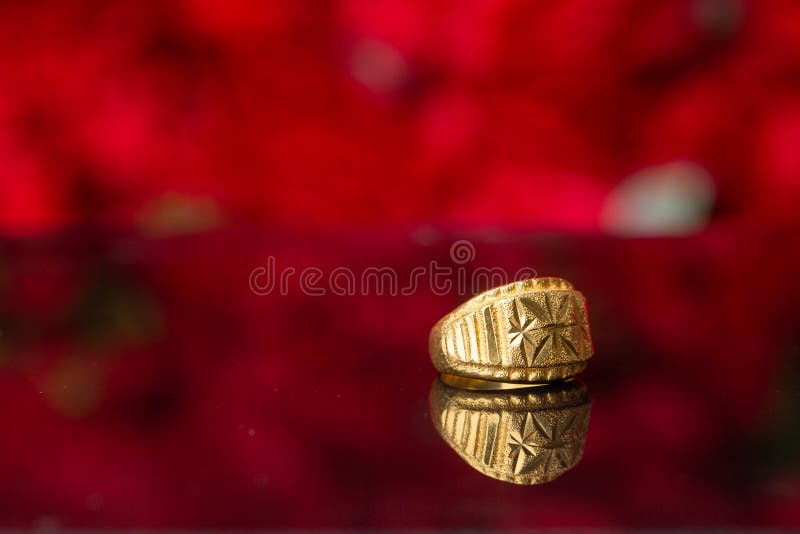 Beautiful Patterned Gold Ring, Thai Style Stock Photo - Image of beauty ...