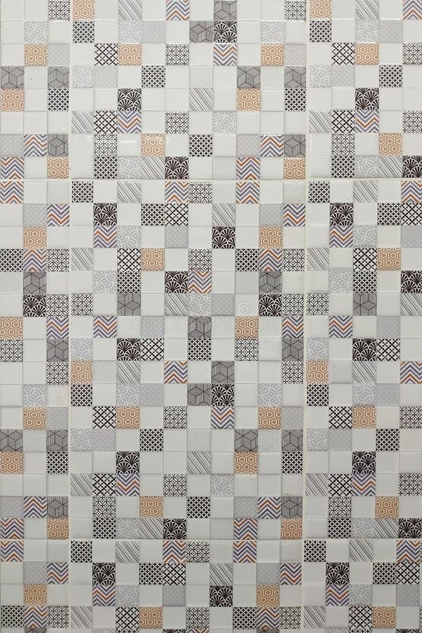 Beautiful Patterned Mosaic Tiles Laid on the Bathroom Wall Stock ...