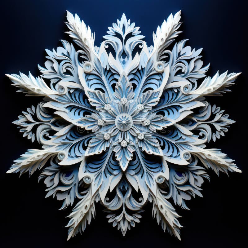 Beautiful Patterned Volumetric Paper Snowflake. Stock Illustration ...