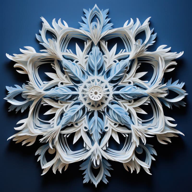 Beautiful Patterned Volumetric Paper Snowflake. Stock Illustration ...