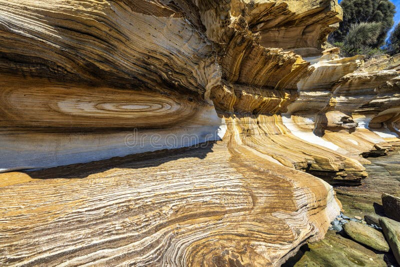 Painted Cliffs, Maria Island, Tasmania, Australia Stock Image - Image ...