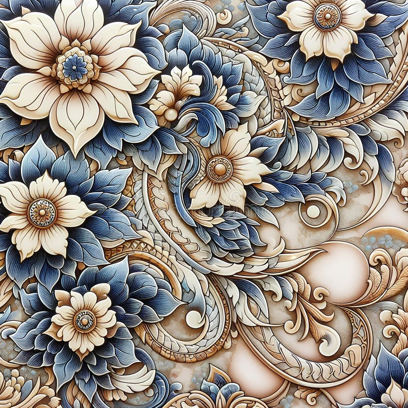 The Beautiful Patterns on the Tiles Include Floral Designs, Phaya Na ...