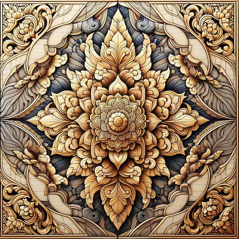 The Beautiful Patterns on the Tiles Include Floral Designs, Phaya Na ...