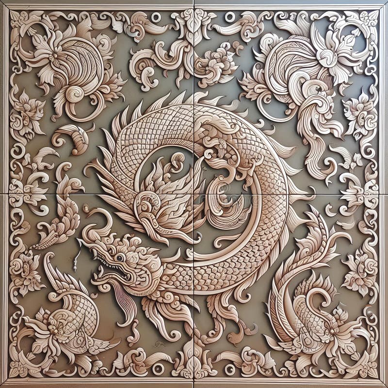 The Beautiful Patterns on the Tiles Include Floral Designs, Phaya Na ...