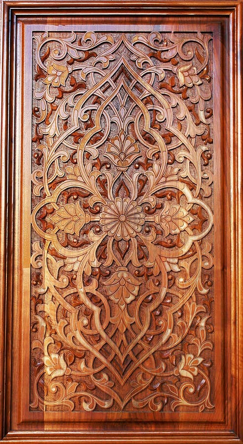 Beautiful Patterns, Wooden Carved on the Door.Oriental Architectural ...
