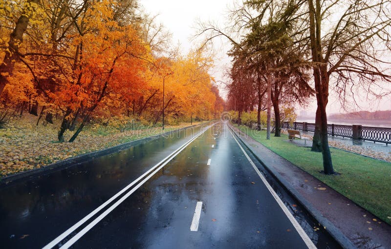 Beautiful paved road stock image. Image of autumn, highway - 111602829