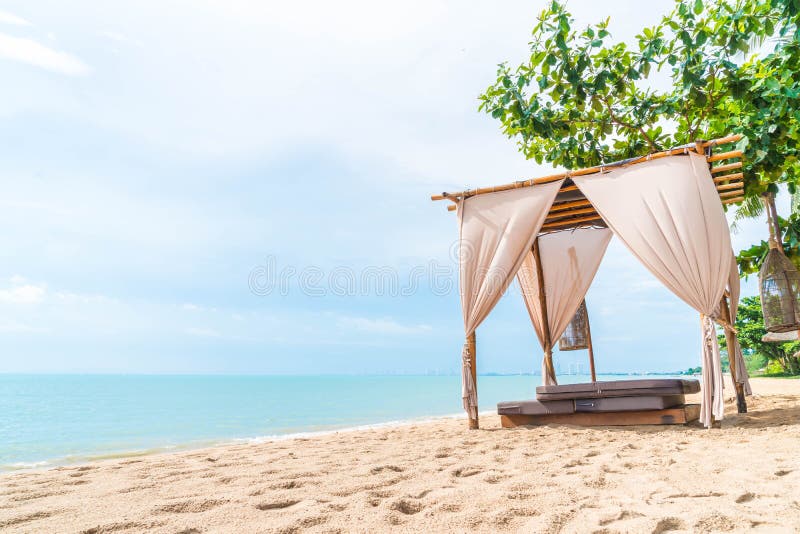 Beautiful Pavilion on Beach Stock Photo - Image of sand, resort: 100164586