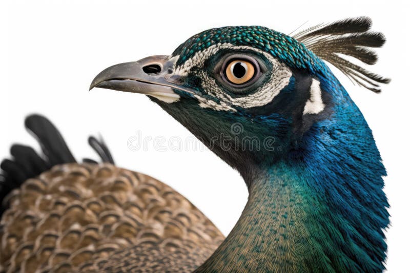 Beautiful Peacock on White Background Stock Illustration - Illustration ...