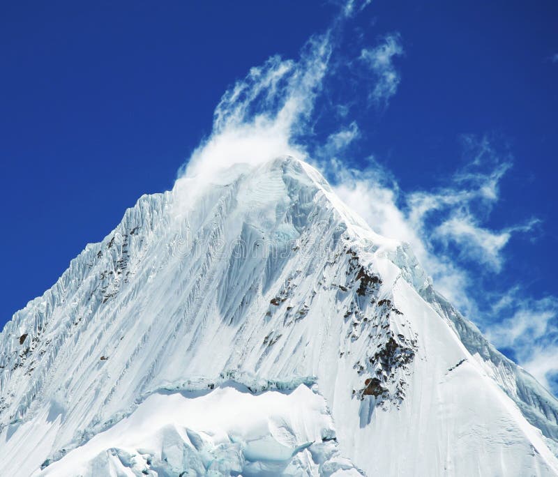 Beautiful peak Alpamayo stock photo. Image of nature - 54159230