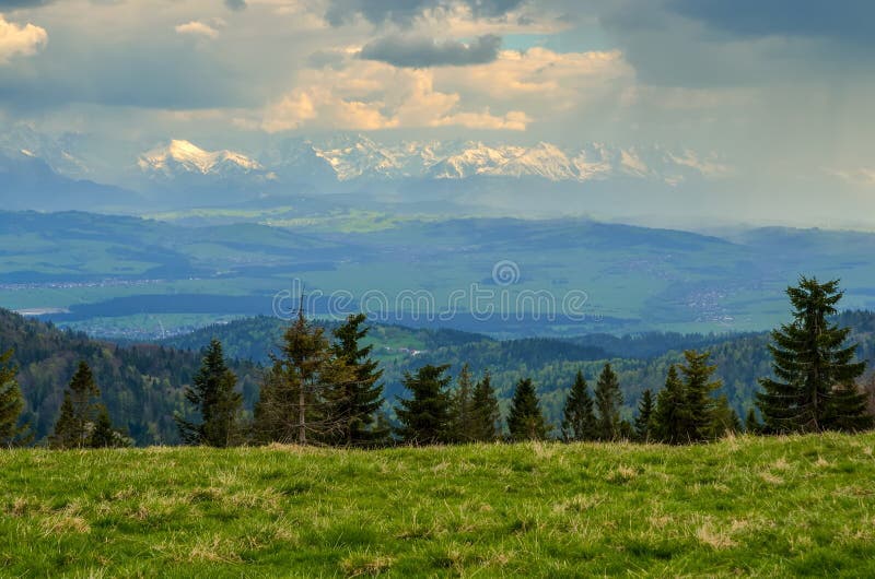 Beautiful Mountain Spring Landscape. Stock Photo - Image of field ...