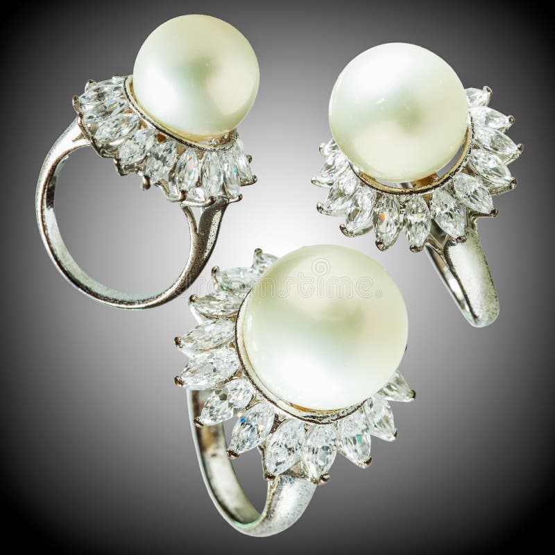 Beautiful pearl ring stock image. Image of glamour, metal - 63981339