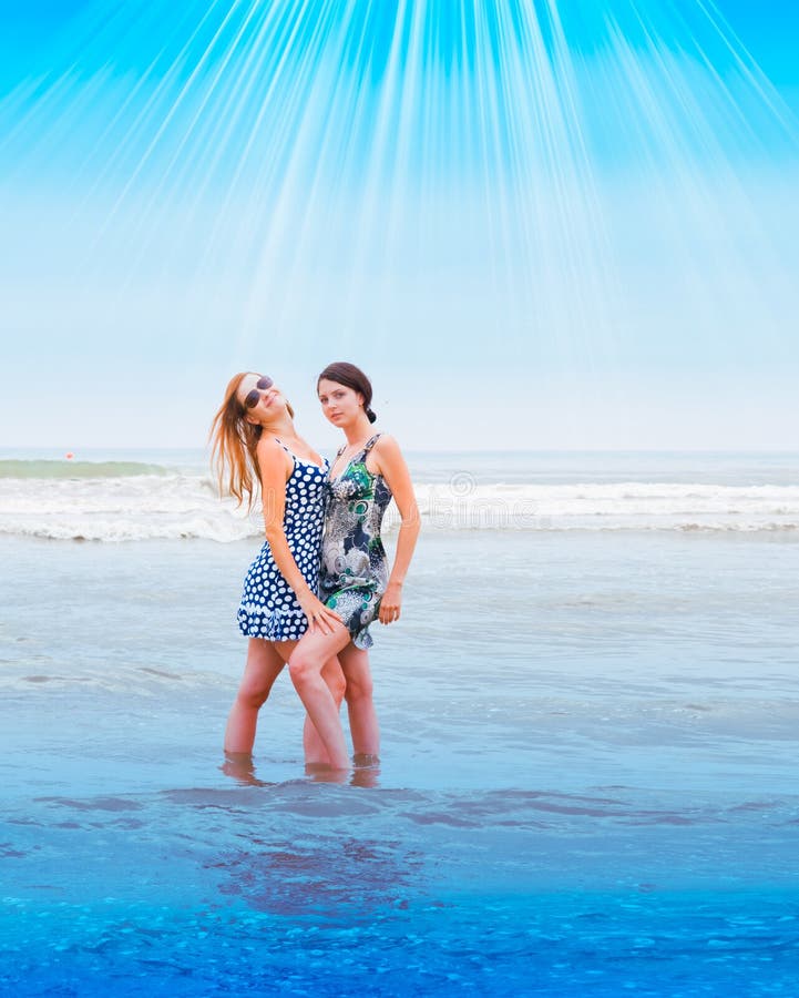 Beautiful People Running at Ocean Stock Image - Image of ocean ...