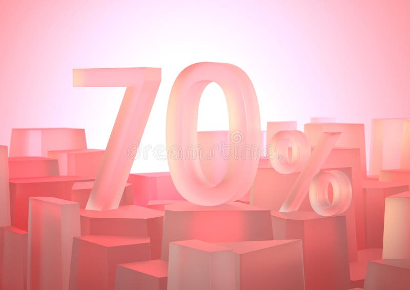 Beautiful 70 Percent Number Scene for Promotion, the Number Stands on ...