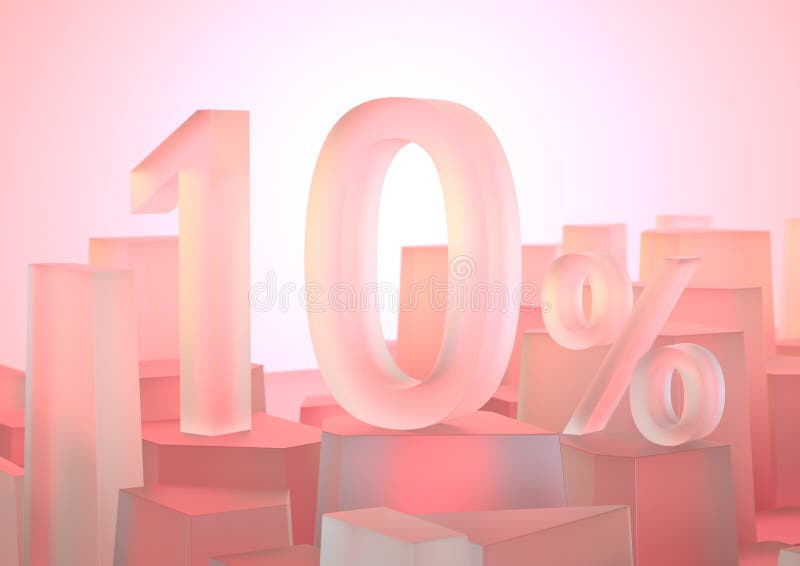 Beautiful 10 Percent Number Scene for Promotion, the Number Stands on ...