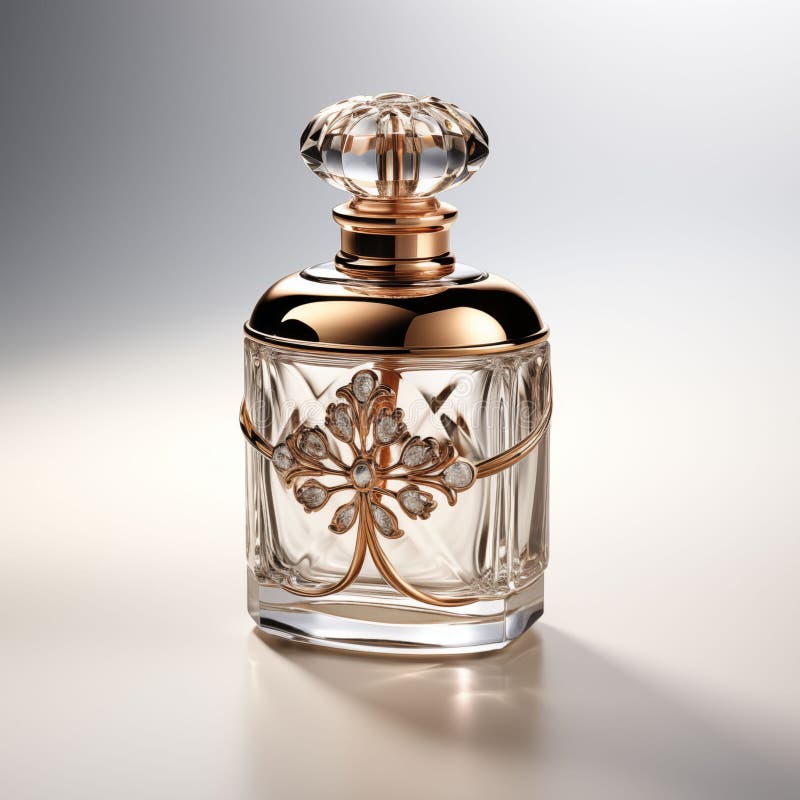 A High-end Perfume Bottle on the Table with an Interesting Design Stock ...