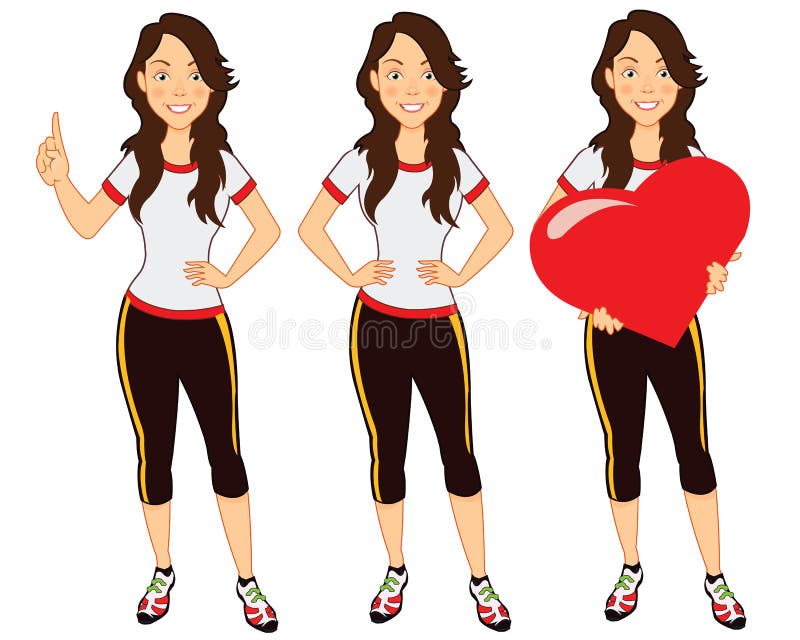 Female Personal Trainer stock illustration. Illustration of heart ...