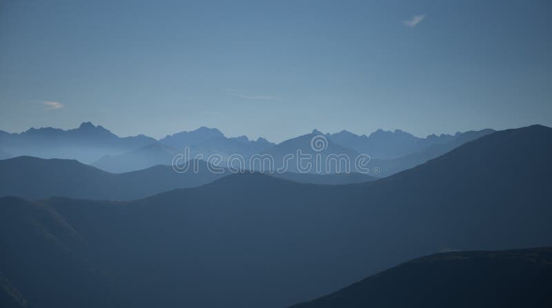 A Beautiful Perspective View Above Mountains with a Gradient Stock ...