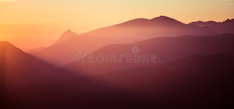 A Beautiful Perspective View Above Mountains with a Gradient Stock ...