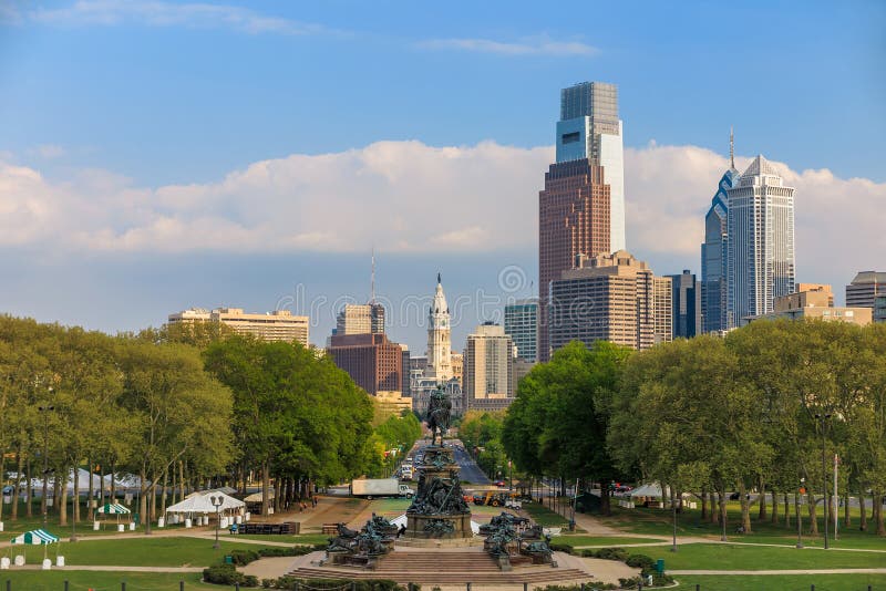 Beautiful Philadelphia Skyline Stock Image - Image of landmark, night ...