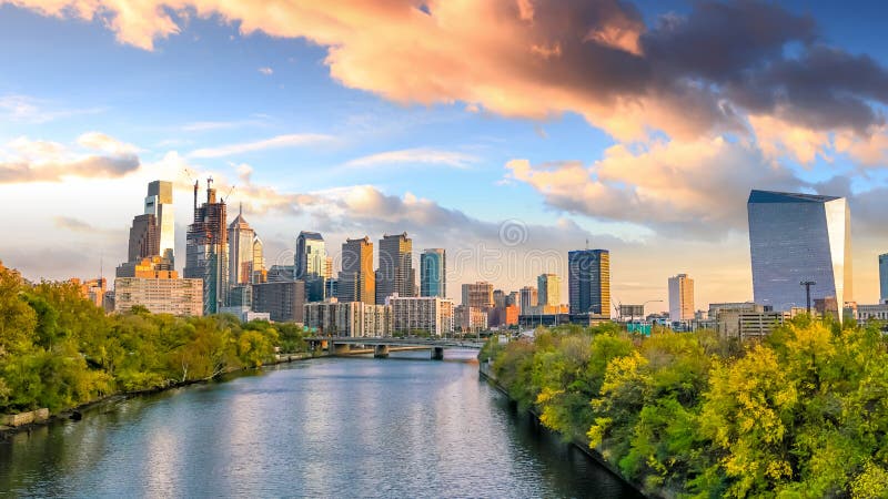 Beautiful Philadelphia Skyline at Night Stock Image - Image of philly ...