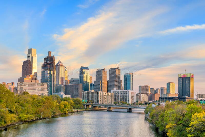Beautiful Philadelphia Skyline at Night Stock Image - Image of philly ...
