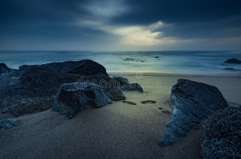 Surreal Mystic Light Beach Scene Stock Image - Image of outdoor ...