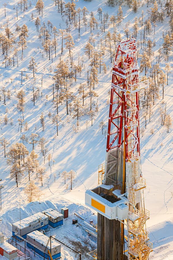Aerial Photo of Oil Drilling Rig Stock Photo - Image of equipment ...