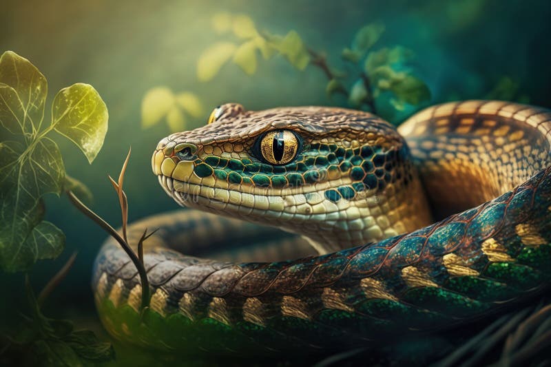 Beautiful Photo Snake Natural Background Stock Illustration ...
