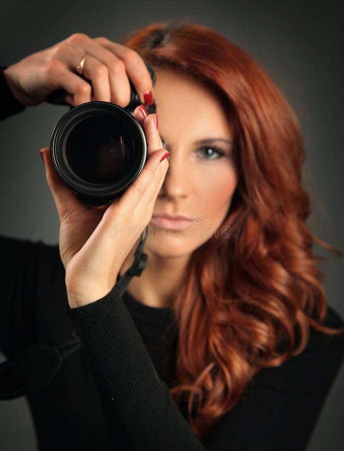 Beautiful photographer stock image. Image of pretty, lady - 22976447