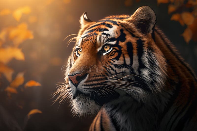 A Beautiful Photography of a Tiger in a Jungle Stock Illustration ...