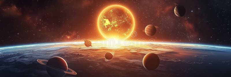 Beautiful Photos of Space with Planets of the Solar System Stock Photo ...