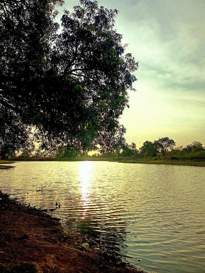 Beautiful Pic Click on River Side Stock Photo - Image of side, sunt ...