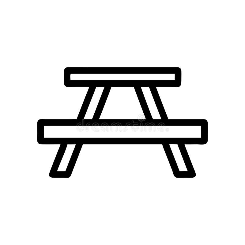 Beautiful Picnic Table for Stylish Outdoors Stock Vector - Illustration ...