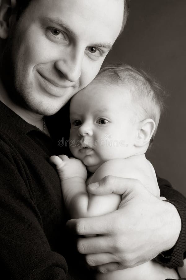 Beautiful Picture of the Daddy with the Baby Stock Image - Image of ...