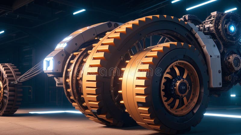 A Beautiful Picture of a Large Machine with a Big Wheel AI Generative ...