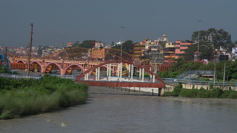 Beautiful Picture of Ram Bridge in Haridwar Stock Image - Image of ...