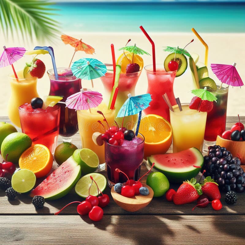 A Beautiful Picture of a Refreshing Cocktail. Generative AI Stock Image ...