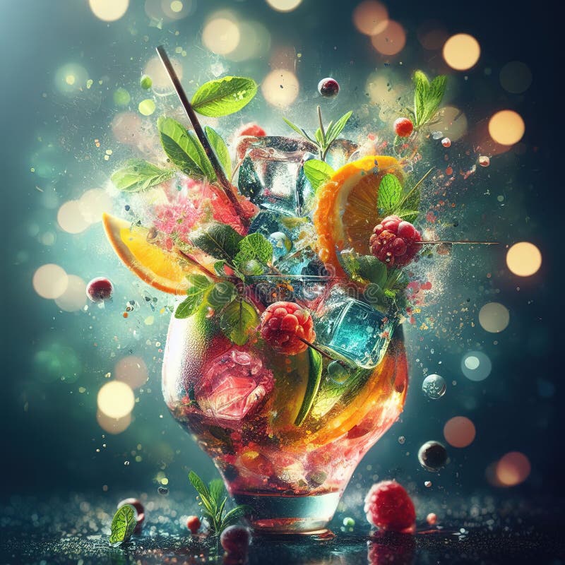 A Beautiful Picture of a Refreshing Cocktail. Generative AI Stock Image ...