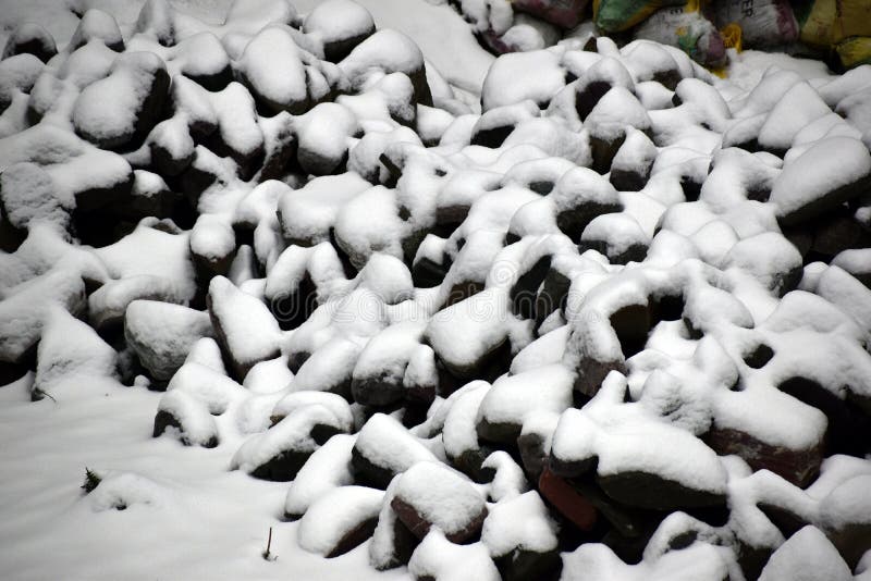 Beautiful Picture of Snow on Stones Stock Photo - Image of attraction ...