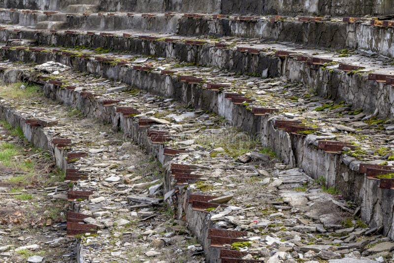 Beautiful Picturesque Ruins of Ancient Broken Stone Stairs Stock Photo ...