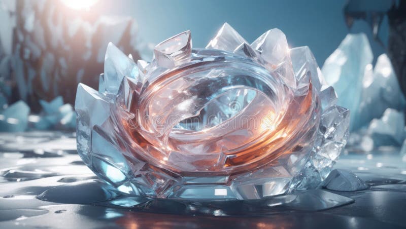 A Beautiful Piece of Crystal in the Rays of Light Stock Illustration ...