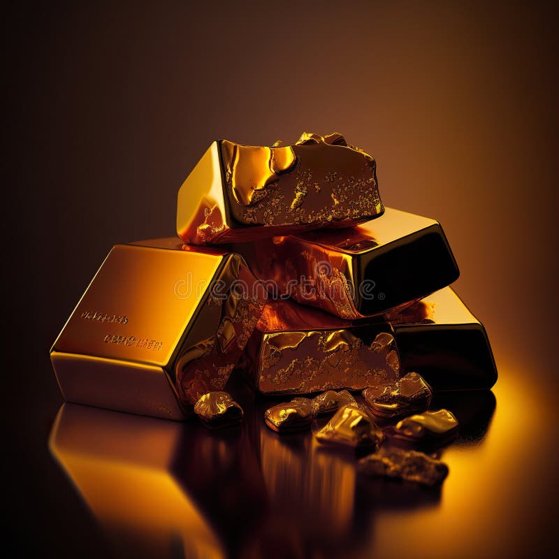 Beautiful Pieces of Gold Bars Stock Image - Image of circle, generative ...