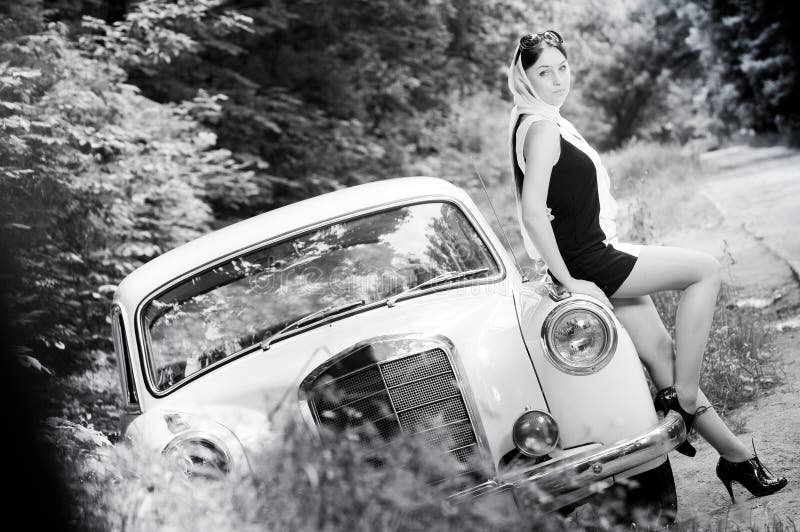 Beautiful Pin-up Styled Girl Stock Image - Image of auto, glamour: 9866329