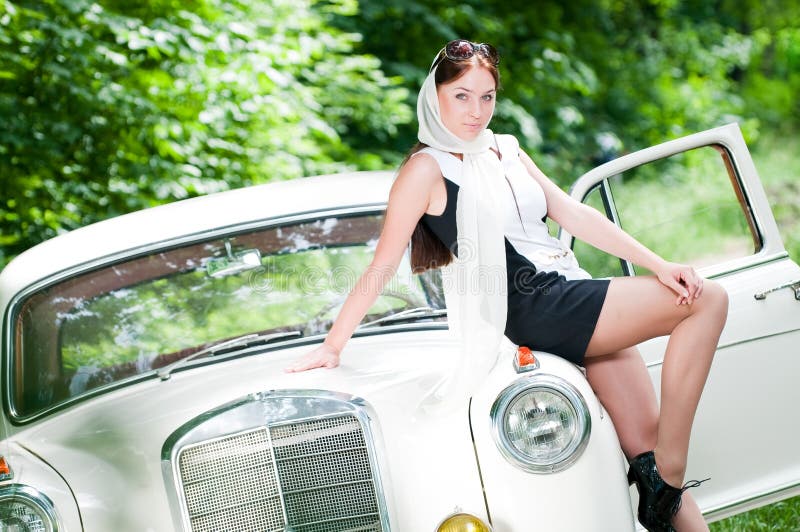 Beautiful Pin-up Styled Girl Stock Image - Image of auto, glamour: 9866329