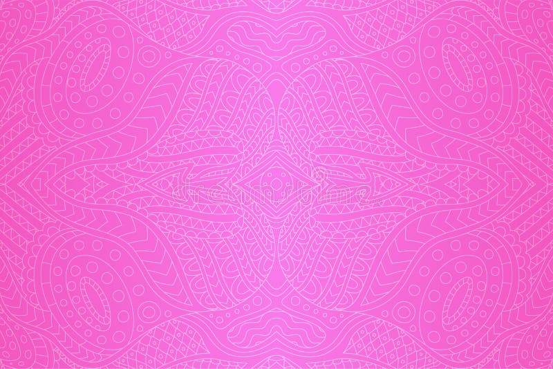 Beautiful Pink Background with Abstract Linear Art Stock Vector ...