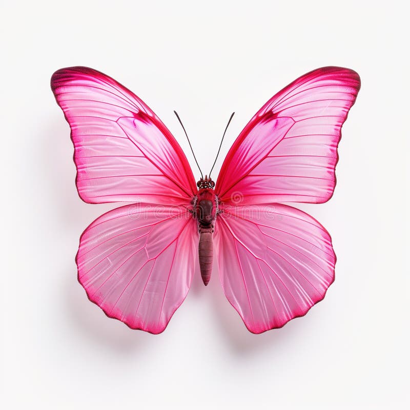 Beautiful Pink Butterfly Isolated on White Background Stock ...