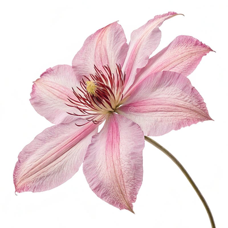 A Beautiful Pink Clematis Flower Stock Illustration - Illustration of ...